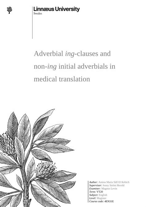 Pdf Adverbial Ing Clauses And Non Ing Initial Adverbials In 1464406 Fulltext01 Pdf · 5 5