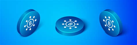 동면 블록 체인 기술 비트 코인 아이콘은 파란색 배경에 격리 추상 적 기하학적 블록 네트워크 기술 사업 파란색 원 버튼입니다 벡터 0명에 대한 스톡 벡터 아트 및 기타