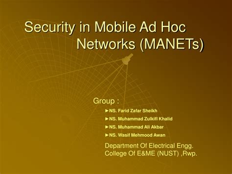Ppt Security In Mobile Ad Hoc Networks Manets Powerpoint