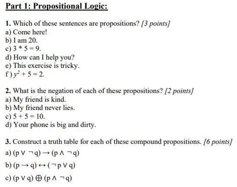 Solved Part 1 Propositional Logic 1 Which Of These