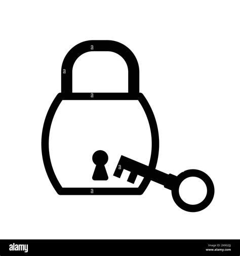 Padlock With Key Logo Vector Icon Concept Of Password Security Access Denied Symbol Secured