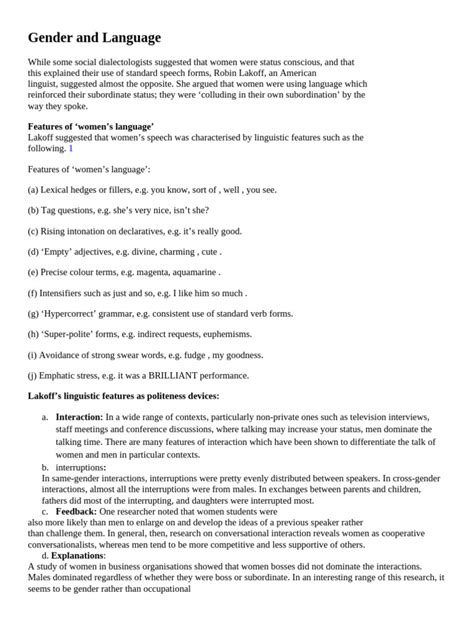 Gender And Langauage Pdf