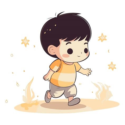 모래에서 달리는 귀여운 작은 소년 터 만화 일러스트레이션 프리미엄 벡터 모래에서 달리는 귀여운 작은 소년 터 만화 일러스트레이션 프리미엄 벡터