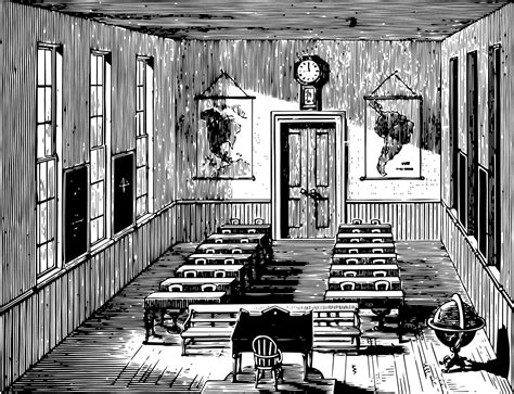 Classroom An Empty Or Outdoor Lesson Ideas Vintage Engraving 13784350