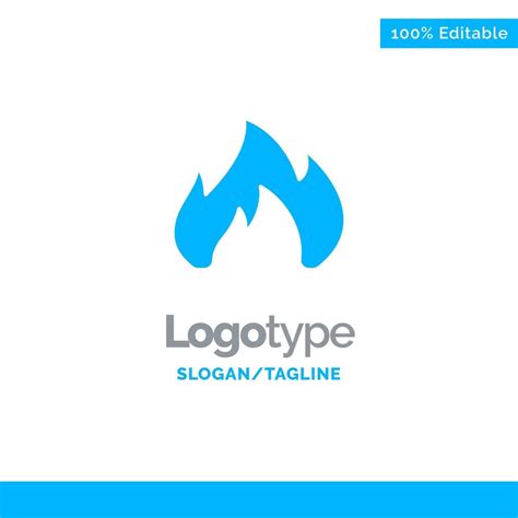 Fire Heating Fireplace Spark Blue Solid Logo Template Place For Tagline 14700896 Vector Art At