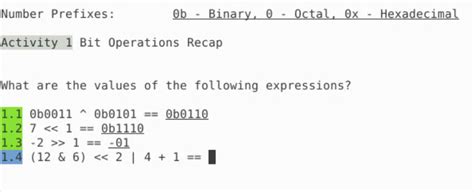 Solved Number Prefixes Ob Binary O Binary 0 Octal Ox