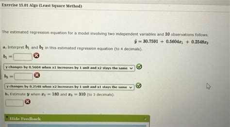 solved exercise 15 01 algo least square method the