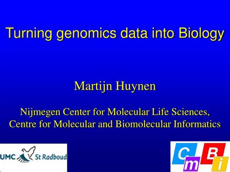 PPT Turning Genomics Data Into Biology PowerPoint Presentation Free Download ID