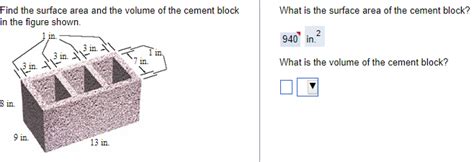 Solved Find The Surface Area And The Volume Of The Cement Chegg Com