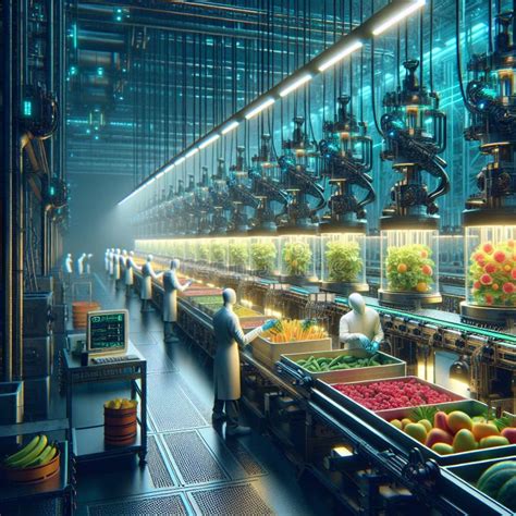 A Food Factory From The Future Stock Illustration Illustration Of