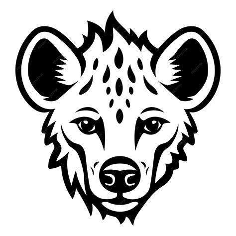A Bold Black And White Illustration Of A Hyenas Face Perfect For Logos
