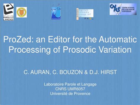Ppt Prozed An Editor For The Automatic Processing Of Prosodic Variation Powerpoint