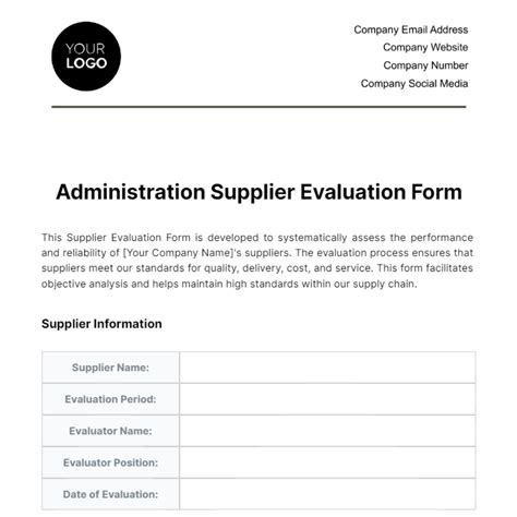 Free Supplier Templates And Examples Edit Online And Download