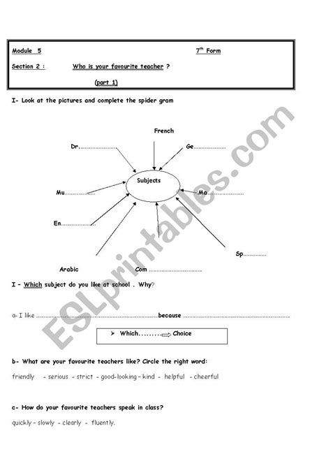 Module 5 Section 2 7th Form Esl Worksheet By Azza Zitouni
