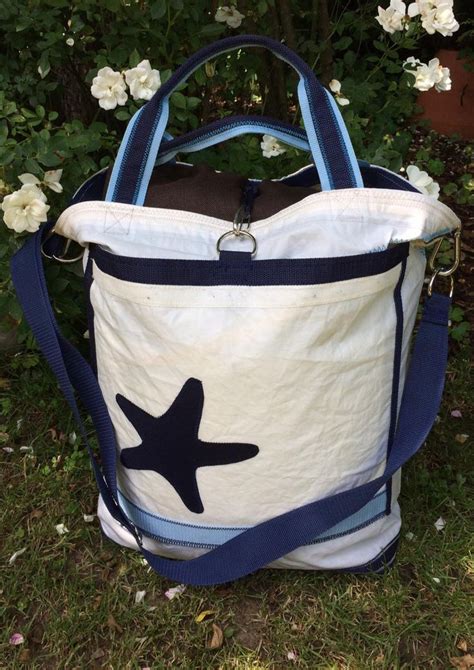 Segeltuchtaschegrosse Strandtasche Mit Viel Platz Aus Recyceltem Segeltuch Segeltuchtaschen