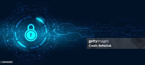 Cyber Security Personal Data Protectionpadlock Vectorabstract Hitech Futuristic Background