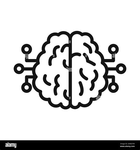 Artificial Intelligence Icon Vector Symbol Or Sign Set Collection In Black And White Outline