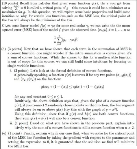solved 10 points recall from calculus that given some