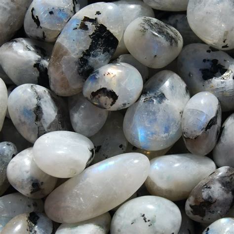 Aaa Rainbow Moonstone Crystal Tumbled Stones Guaranteed Blue Flash