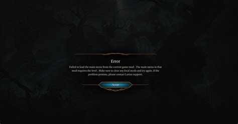 failed to load the main menu from the current game mod r baldursgate3