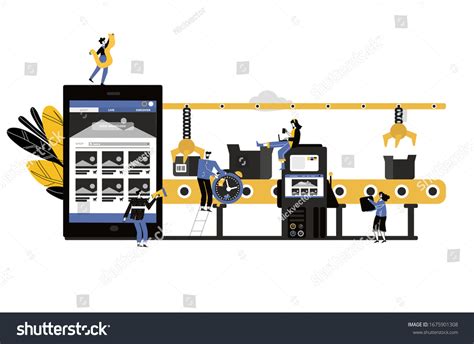 Production Line Workers Automation User Interface Stock Vector Royalty Free 1675901308