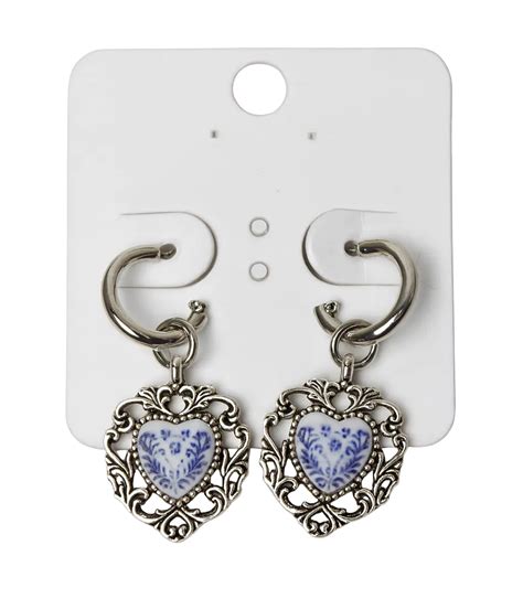 Hazel Vintage Dangle Earrings By Joia Romantic Heart Design
