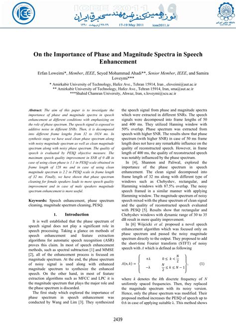 pdf on the importance of phase and magnitude spectra in speech