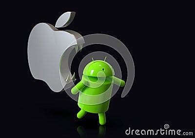 Apple IOS Vs Android Competition Symbol Logo Characters Editorial Image CartoonDealer Com