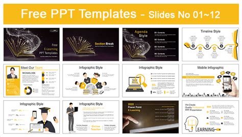 E Learning PowerPoint Templates E Learning PowerPoint Templates Teachers Learning Online