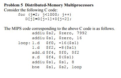 Problem Distributed Memory Multiprocessors Consider Chegg