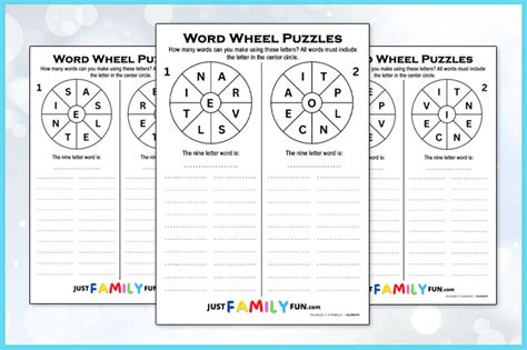 Challenge Your Brain With 100 Printable Word Wheel Puzzles