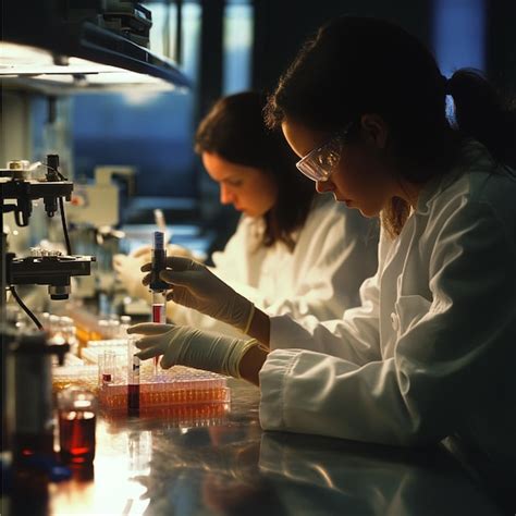 A Team Performing Genetic Modification Experiments On Cells Premium