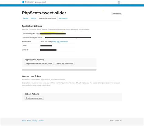Generating Twitter Consumer Key Consumer Secret Acess Token Access Token Secret Laravel
