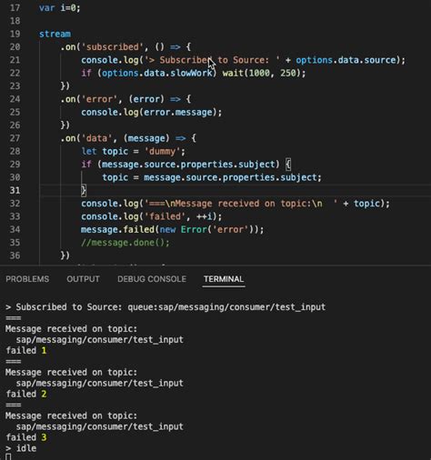 Solved How To Reject Messages From Event Mesh In Nodejs Sap