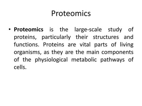 Proteome Data Analysis Pptx Chemistry Science