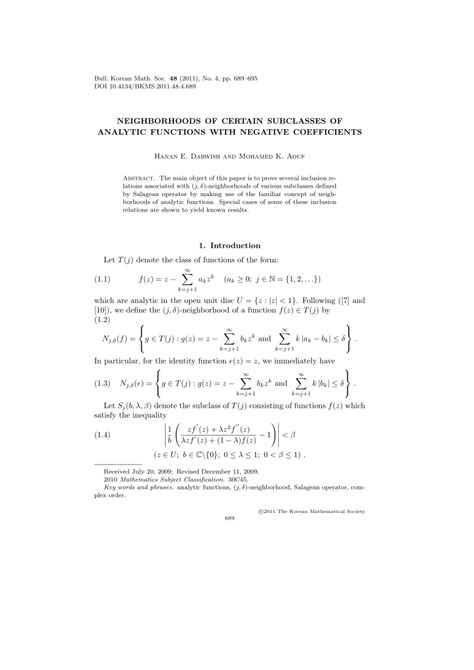 PDF Neighborhoods Of Certain Subclasses Of Analytic Functions With Negative Coefficients