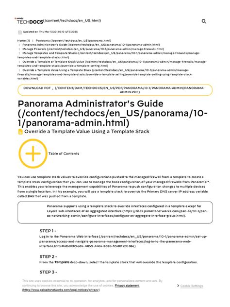 Override A Template Value Using A Template Stack Pdf Domain Name System Cookie