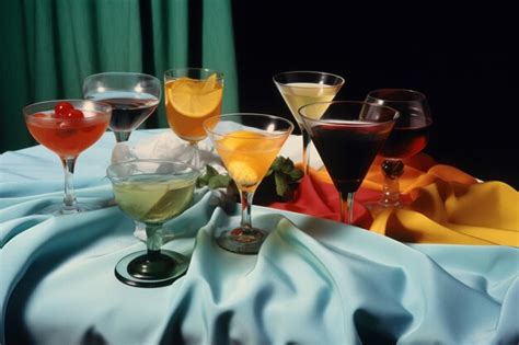 Premium Ai Image There Are Many Different Drinks In Different Glasses On A Table Generative Ai