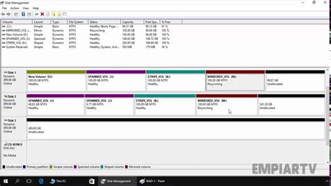 How To Configure Raid 1 Mirror Volume In Windows Server 2016 Youtube