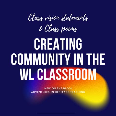Class Vision Statements And Class Poems Creating Community In The Wl