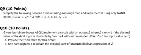 Solved 29 10 Points Simplify The Following Boolean