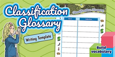 Classification Glossary Writing Template