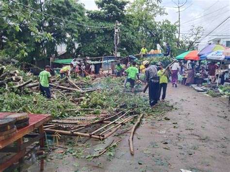 ဒဂုံမြို့သစ် မြောက်ပိုင်း မြို့နယ်၌ မိုးရွာသွန်းပြီး လေပြင်းတိုက်ခတ်မ