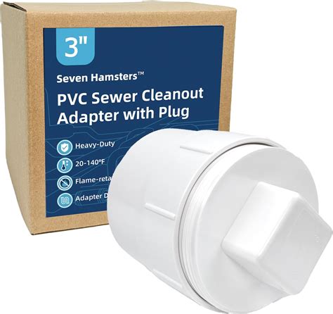 Amazon Com PVC Sewer Cleanout Adapter With Plug Pipe Fitting PVC DWV Flush Sewer Cleanout