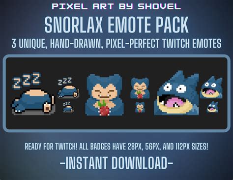 Snorlax Twitch Emotes Pixel Art Pokemon Snorlax Sleep Zzz Snorlax Smile Munchlax Yell Emotes