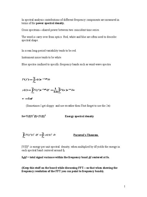 Spectral Analysis Pdf Spectral Density Spectrum