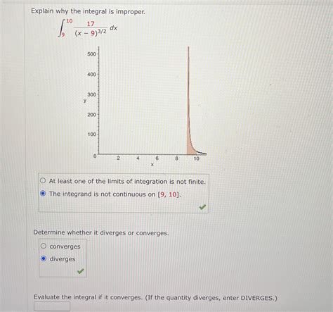 Solved Explain Why The Integral Is Chegg Com