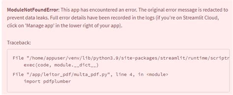 PDFplumber Error Community Cloud Streamlit