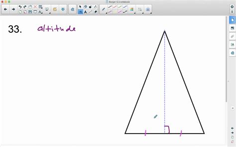 solved draw an isosceles triangle and its line of symmetry what are four other names for this