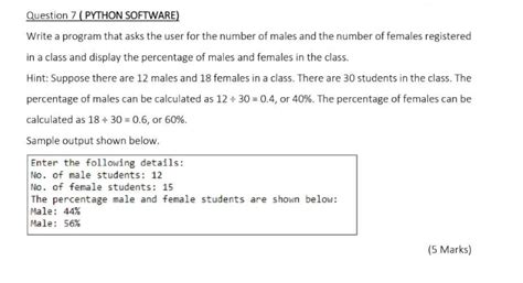 Solved Question PYTHON SOFTWARE Write A Program That Chegg Com